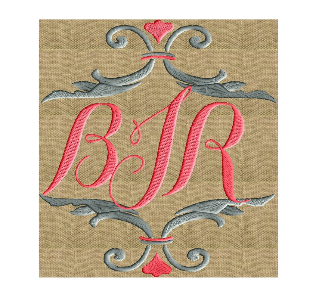 Floral Font Frame Monogram Embroidery Design - Font Not Included ...