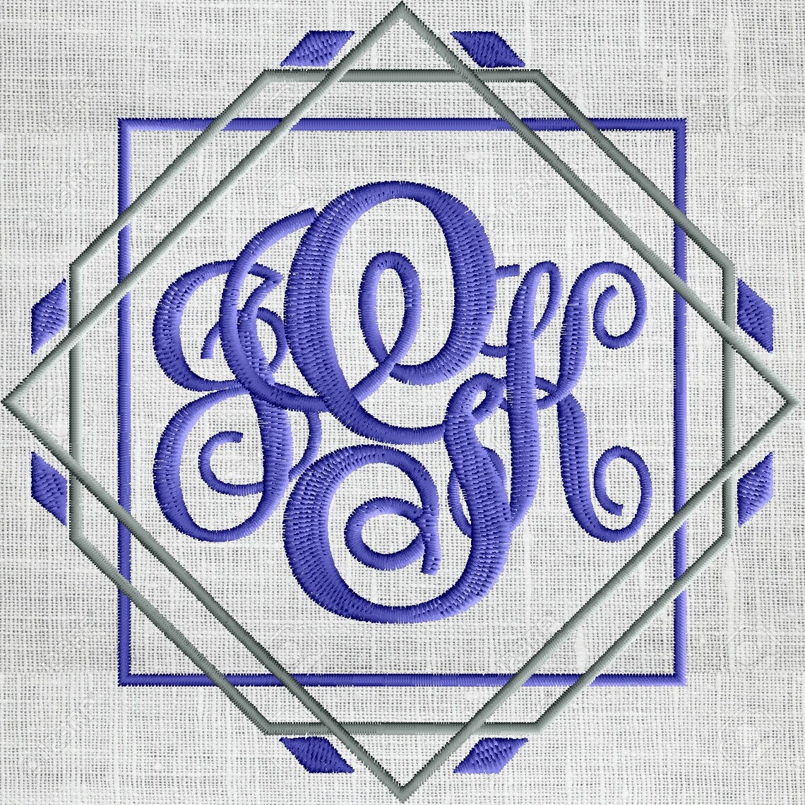 Geo Diamond Font Frame Monogram Design font Not Included - Etsy