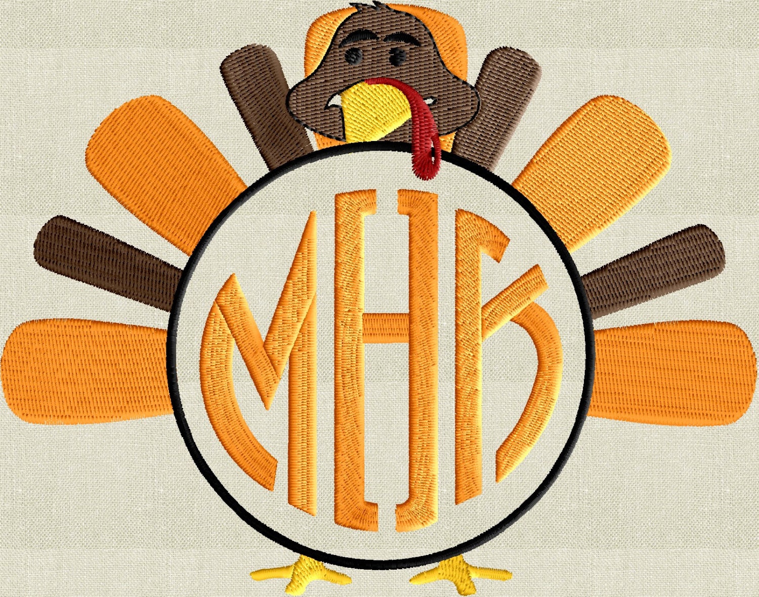 Thanksgiving Turkey Frame Design - EMBROIDERY DESIGN FILE - Instant ...
