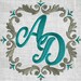 Damask Square Font Frame Monogram Design -font Not Included ...