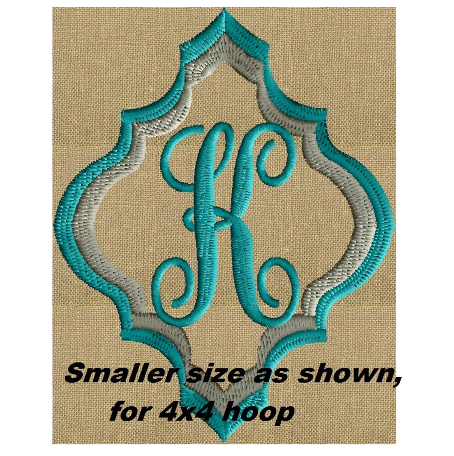 Moroccan Quatrefoil Font Frame Monogram Embroidery Design - Font Not ...