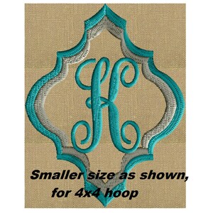 Moroccan Quatrefoil Font Frame Monogram Embroidery Design - Font Not ...