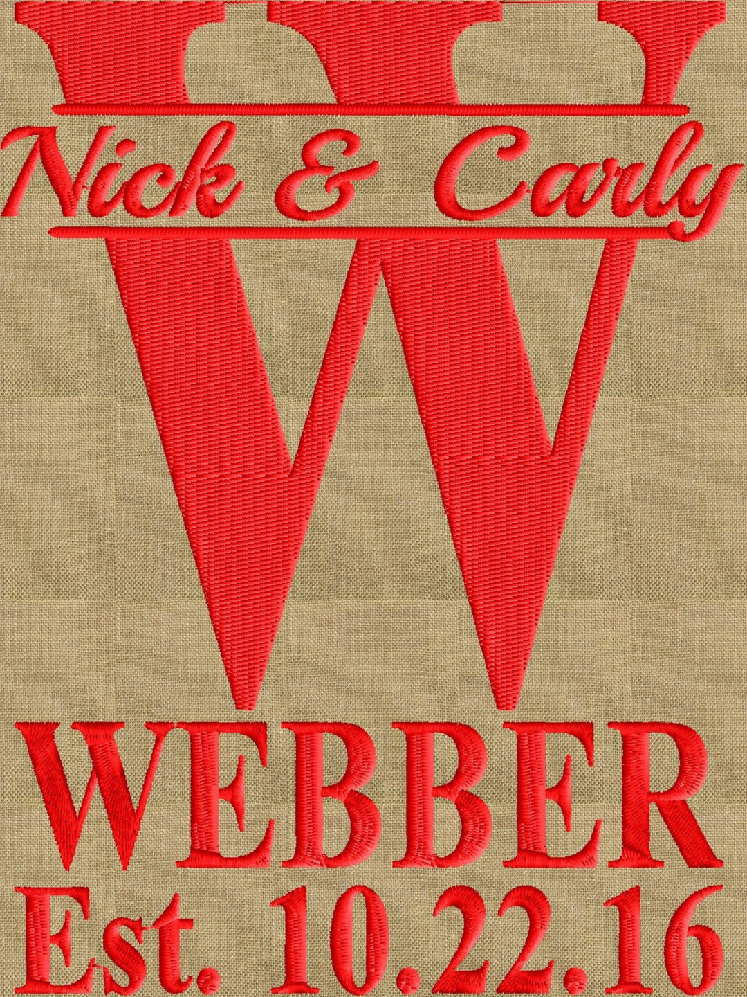 Split W Font Frame Embroidery Design - Font Not Included - EMBROIDERY ...