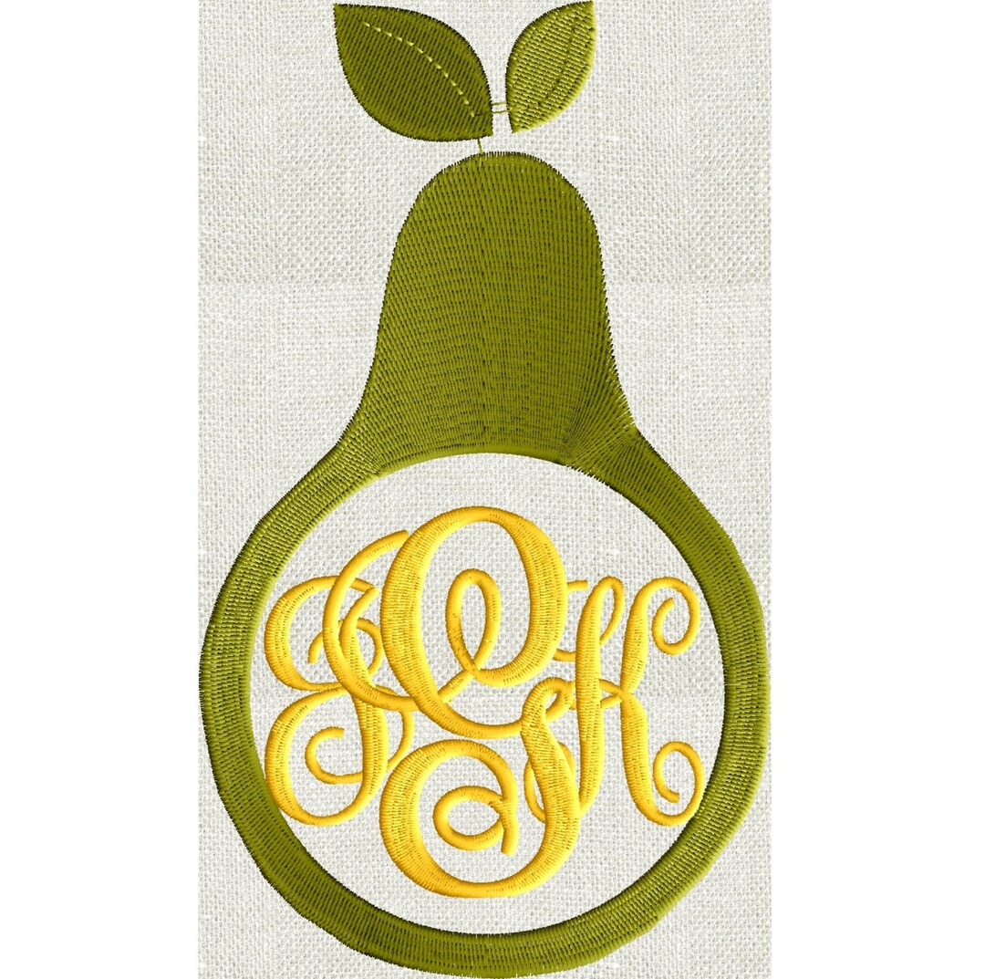 Pear Frame Design - Fruit - EMBROIDERY DESIGN FILE - Instant Download ...