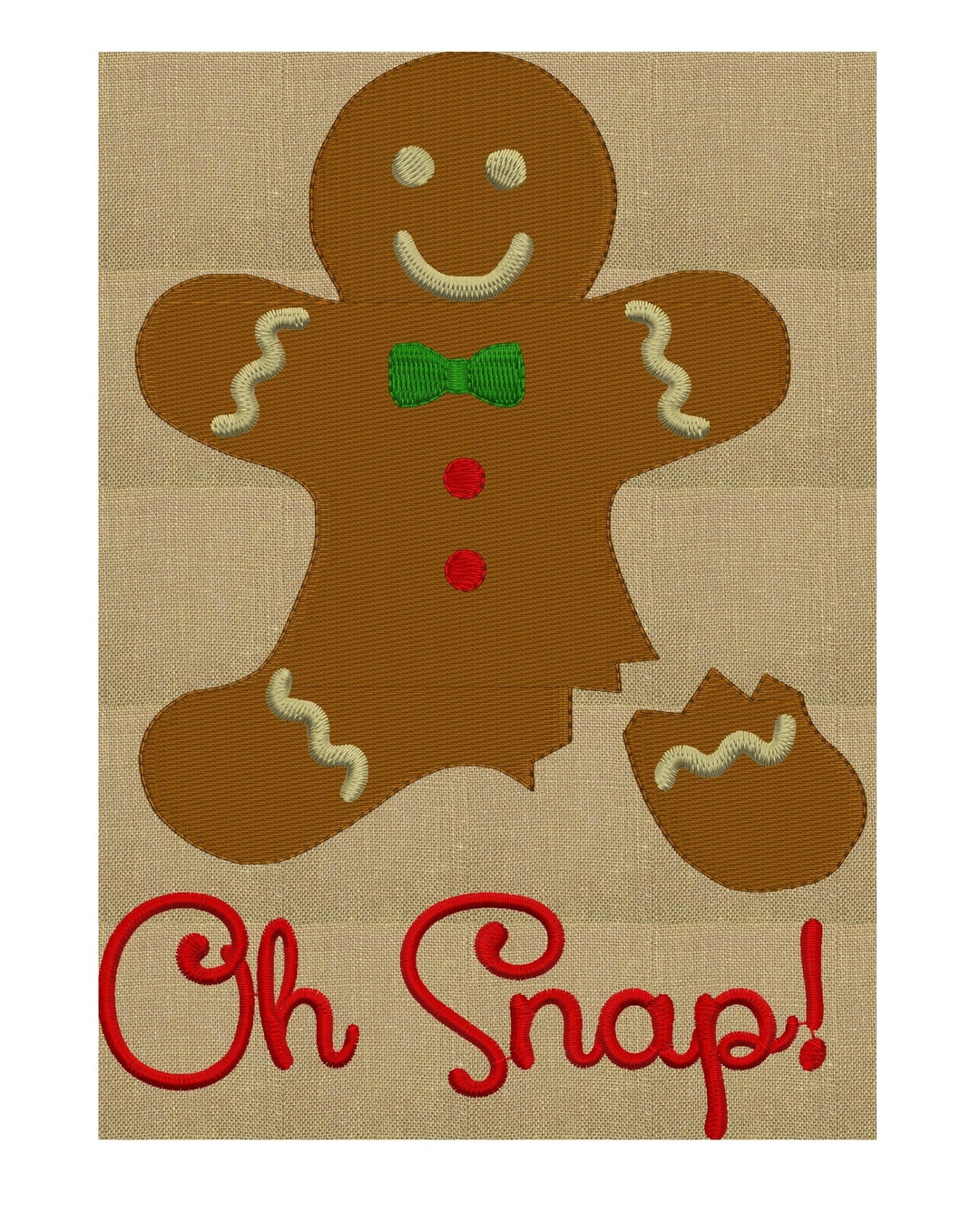 Gingerbread Man Christmas "oh Snap!" Quote - EMBROIDERY DESIGN File ...
