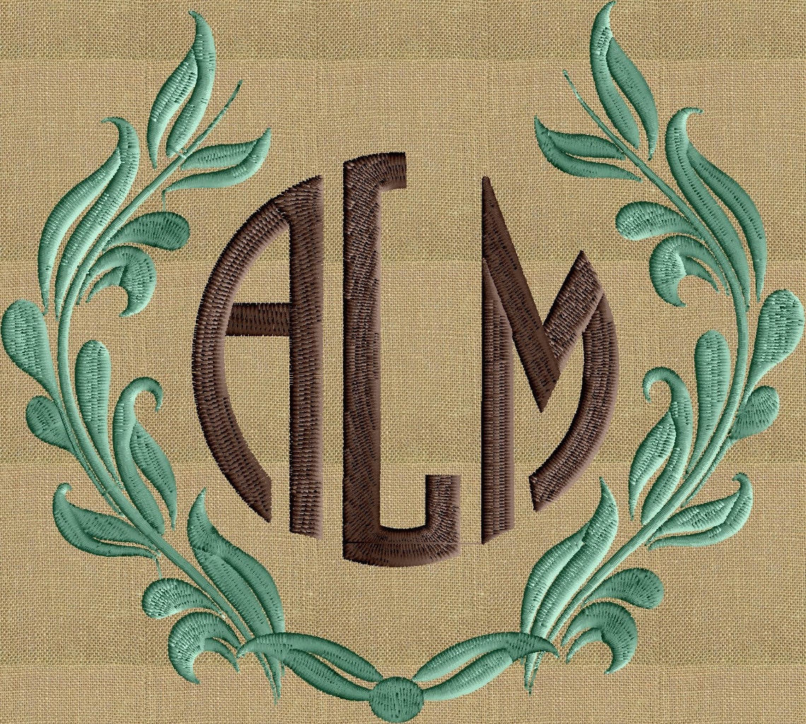 Damask Font Frame Monogram Design -font Not Included - EMBROIDERY ...
