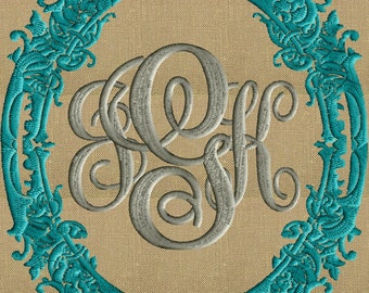 Regency Frame Monogram font Not Included EMBROIDERY DESIGN | Etsy