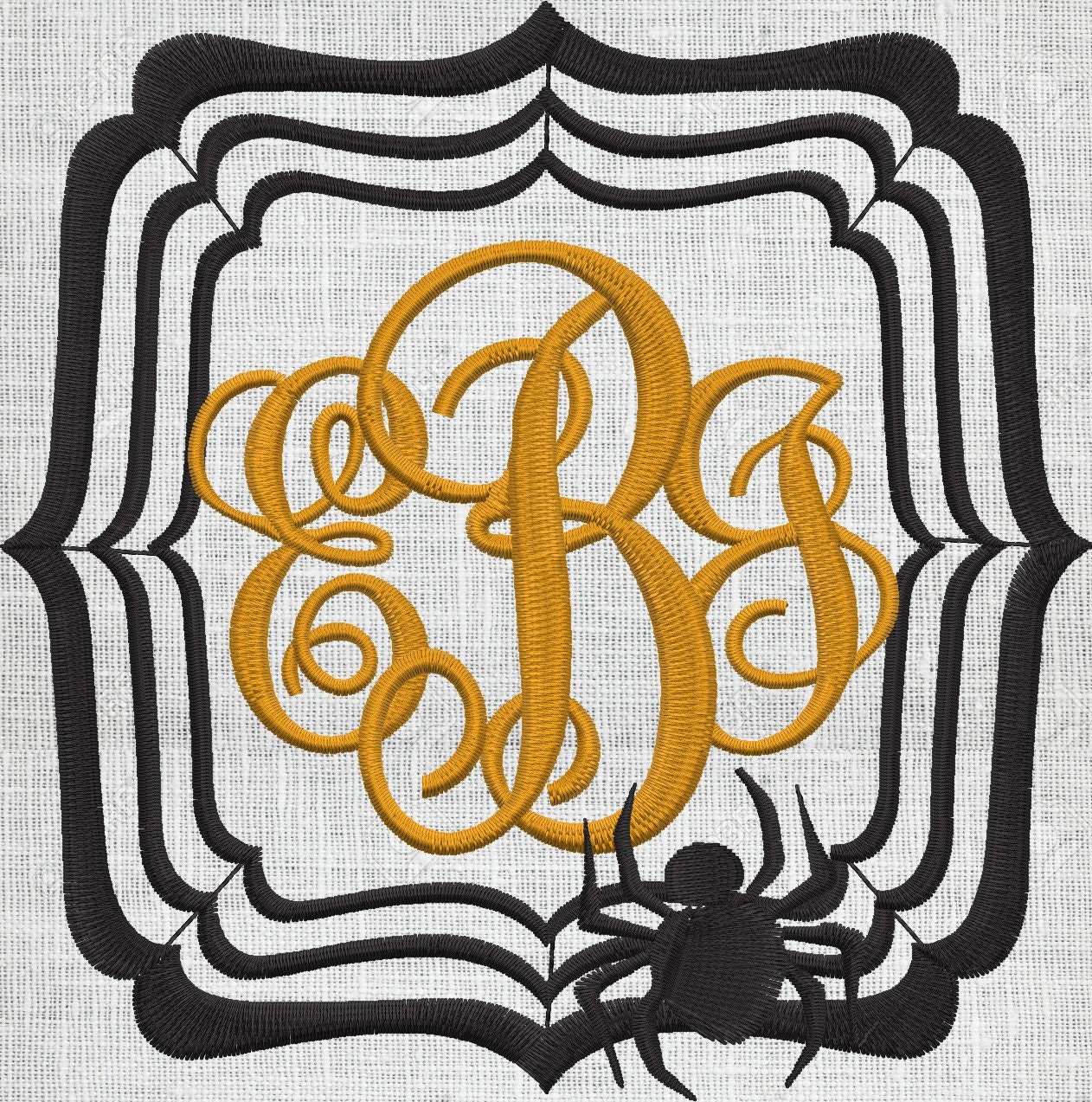 Spider Web Font Frame W Cute Spider Monogram Embroidery Design | Etsy