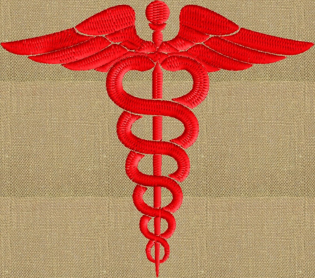 Caduceus Medical Medicine Doctor Nurse Dr. EMBROIDERY DESIGN FILE ...
