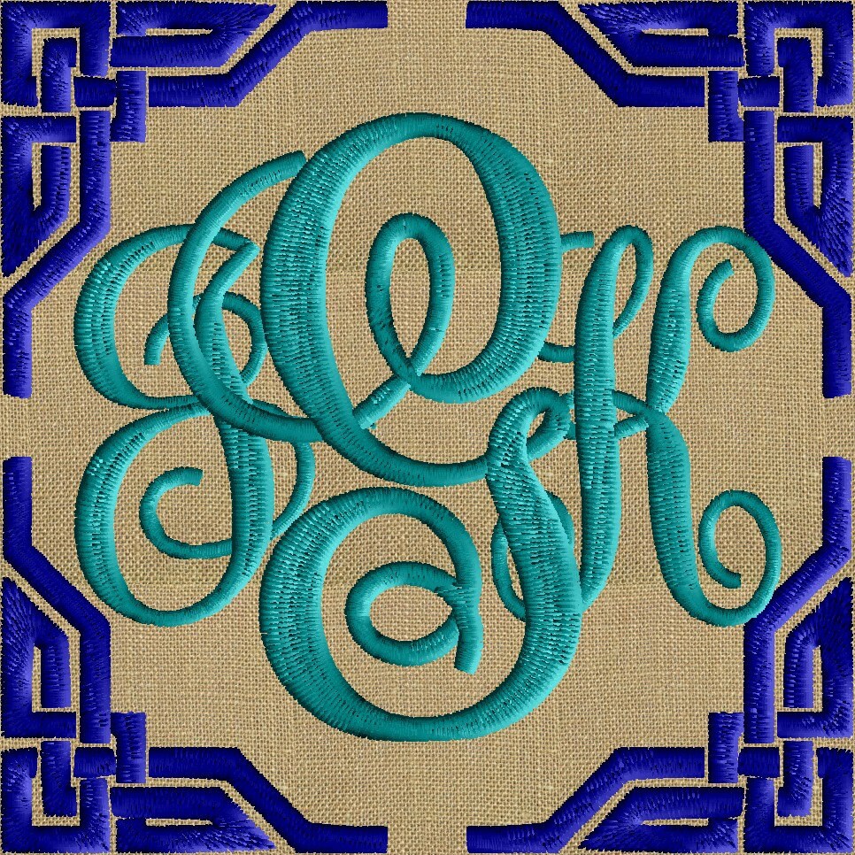 Modern Interlocking Font Frame Monogram Embroidery Design Font - Etsy
