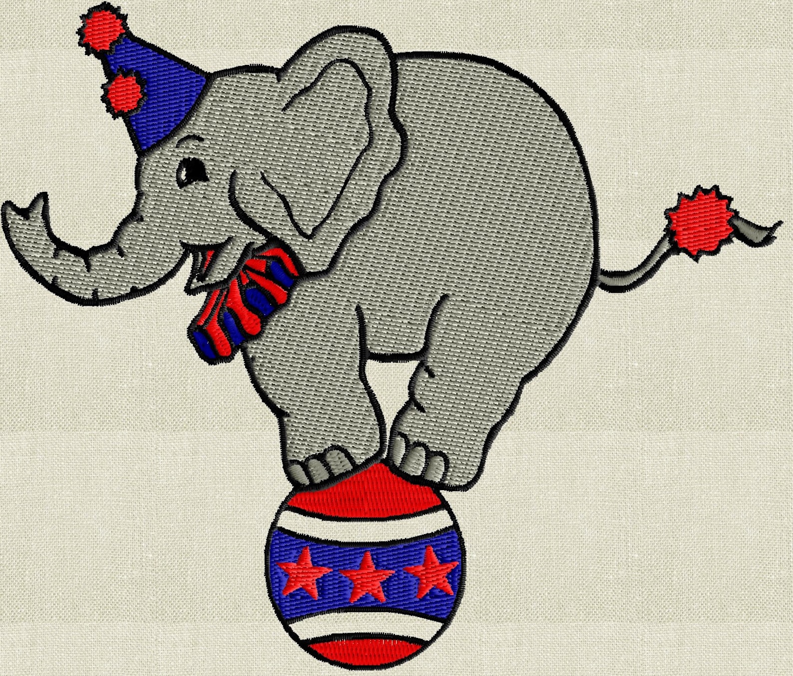 Circus Elephant EMBROIDERY DESIGN File Instant Download - Etsy