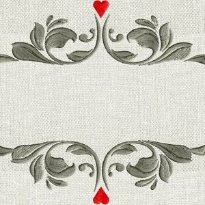 Heart Scroll Font Frame Monogram Embroidery Design -font Not Included ...