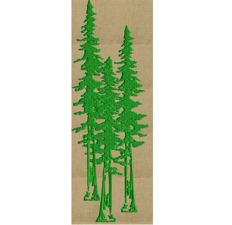 Simple Fir Tree Group of 3 EMBROIDERY DESIGN Instant - Etsy