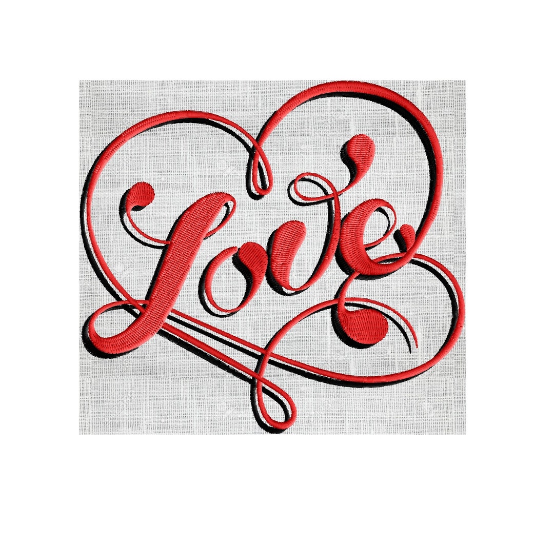 Curvy Mod Love Valentine Design - EMBROIDERY DESIGN FILE - Instant ...