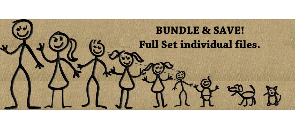 Stick Family Bundle of Designs EMBROIDERY DESIGN FILE - Etsy