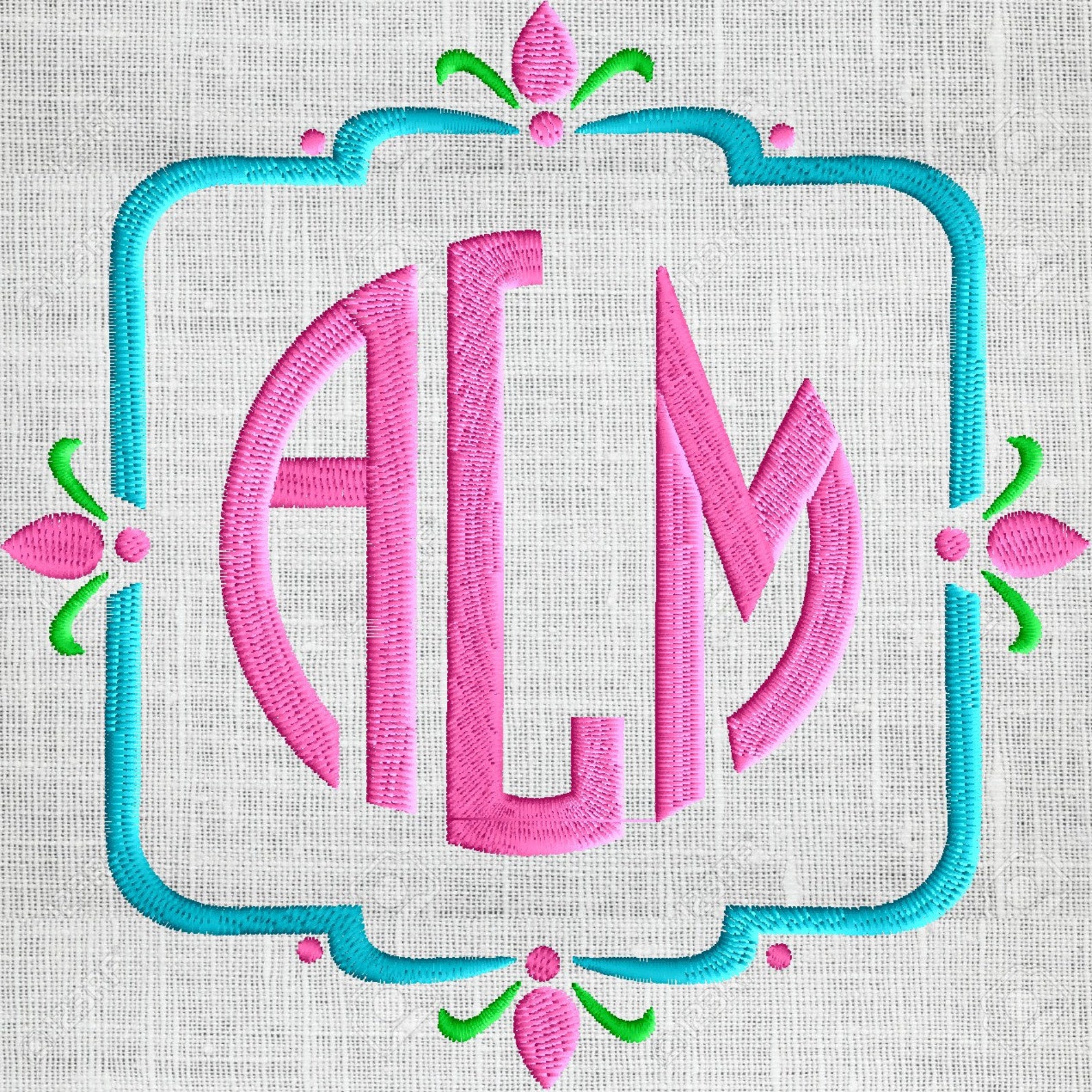 Lily Font Frame Monogram Design Font Not Included EMBROIDERY | Etsy
