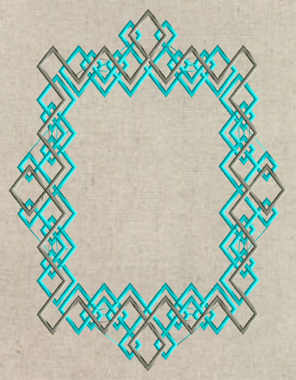 Geometric Font Frame Monogram Embroidery Design Font Not - Etsy