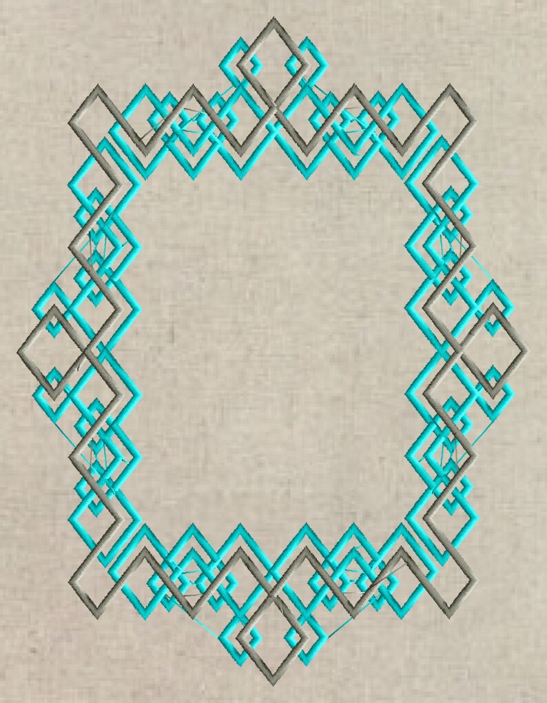 Geometric Font Frame Monogram Embroidery Design Font Not - Etsy Geometric Font Frame Monogram Embroidery Design Font Not - Etsy