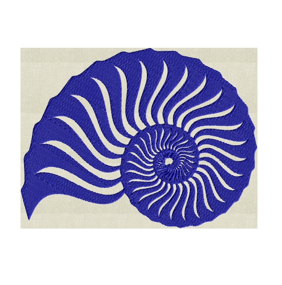 Nautilus Swirl Shell Design EMBROIDERY DESIGN FILE Instant | Etsy