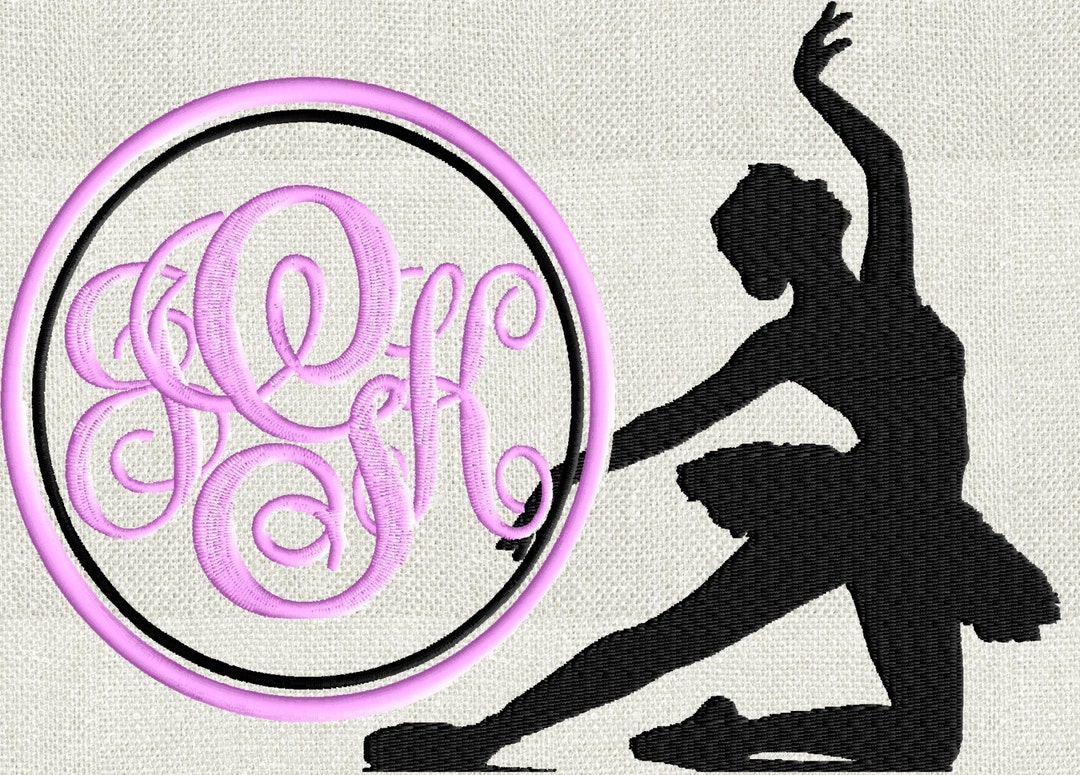 Ballet Ballerina Font Frame Monogram Embroidery Design - Font Not ...