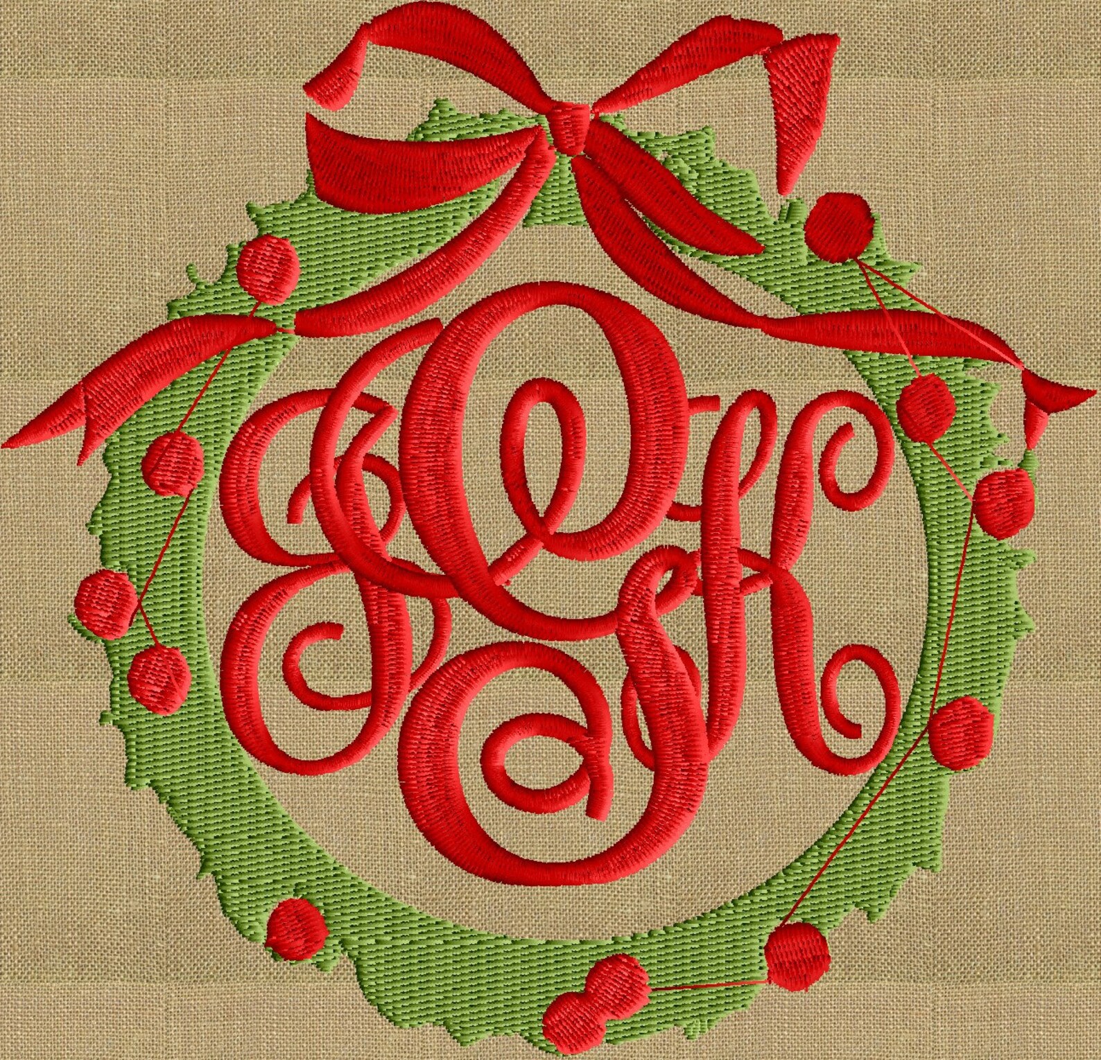 Wreath Font Frame Monogram Embroidery Design - Font Not Included ...