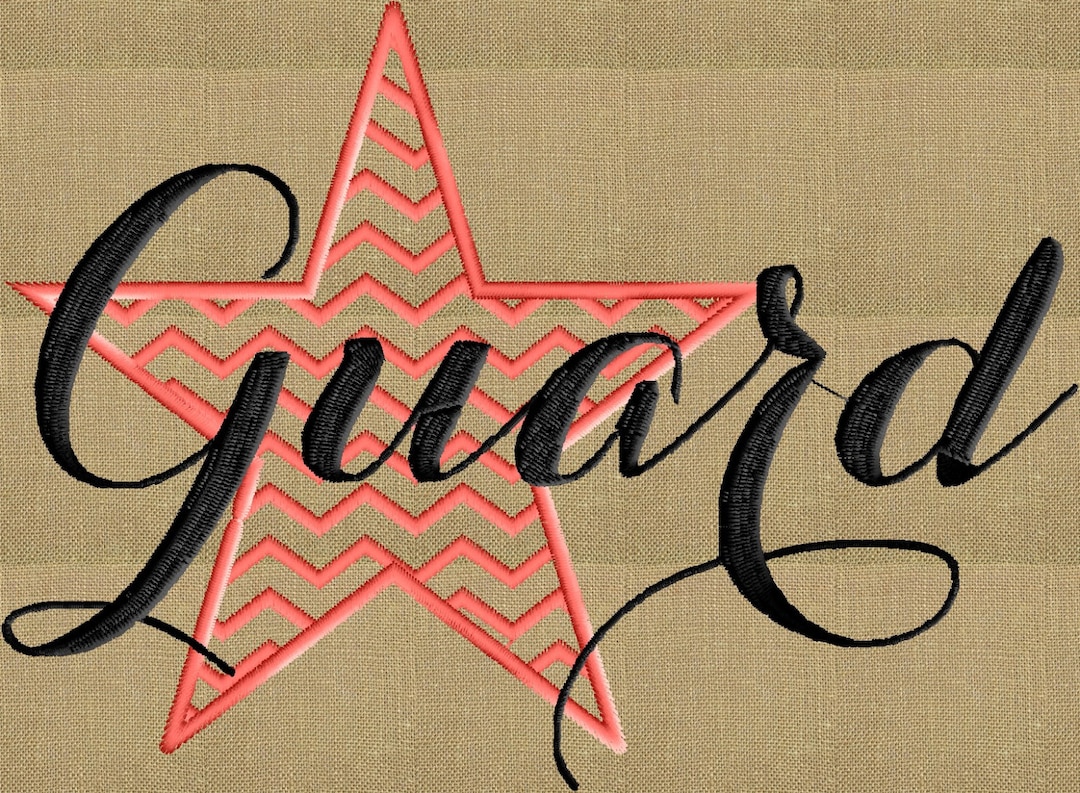 Guard Chevron Star - Color Guard - Embroidery DESIGN FILE - Instant ...