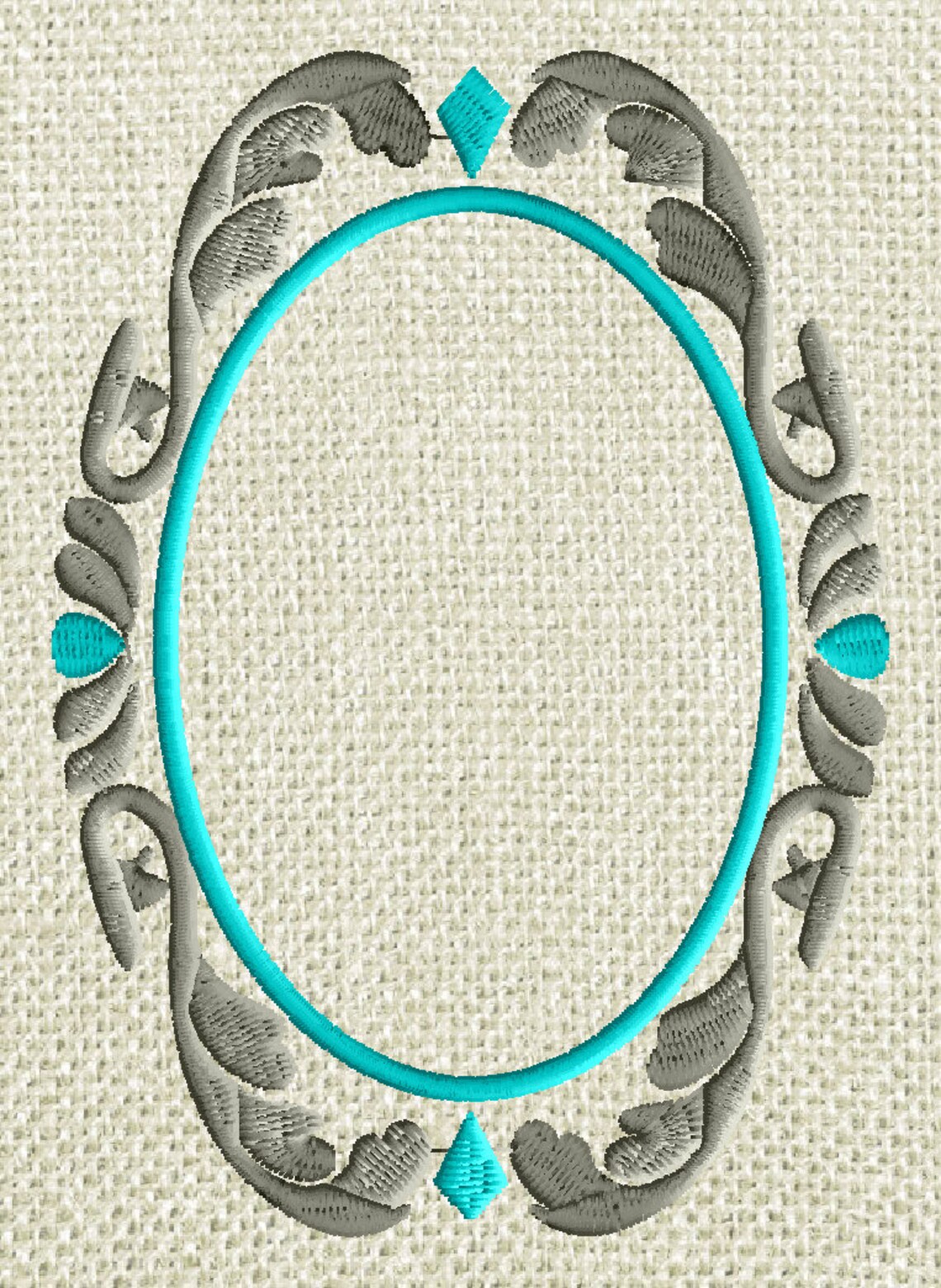 Damask Font Frame Monogram Embroidery Design Font Not - Etsy