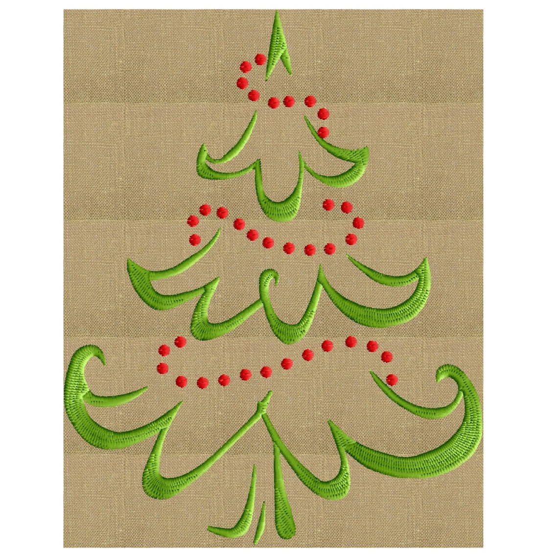 Scribble Christmas Tree EMBROIDERY DESIGN FILE Instant Download - 5x7 ...