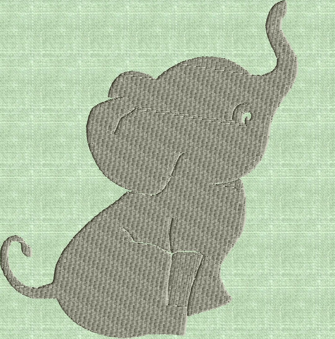 Elephant - EMBROIDERY DESIGN File - Instant Download Exp Jef Vp3 Pes ...