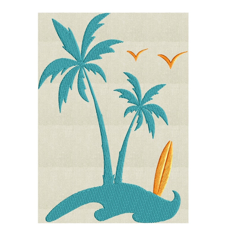 Surfboard and Palm Tree - Etsy