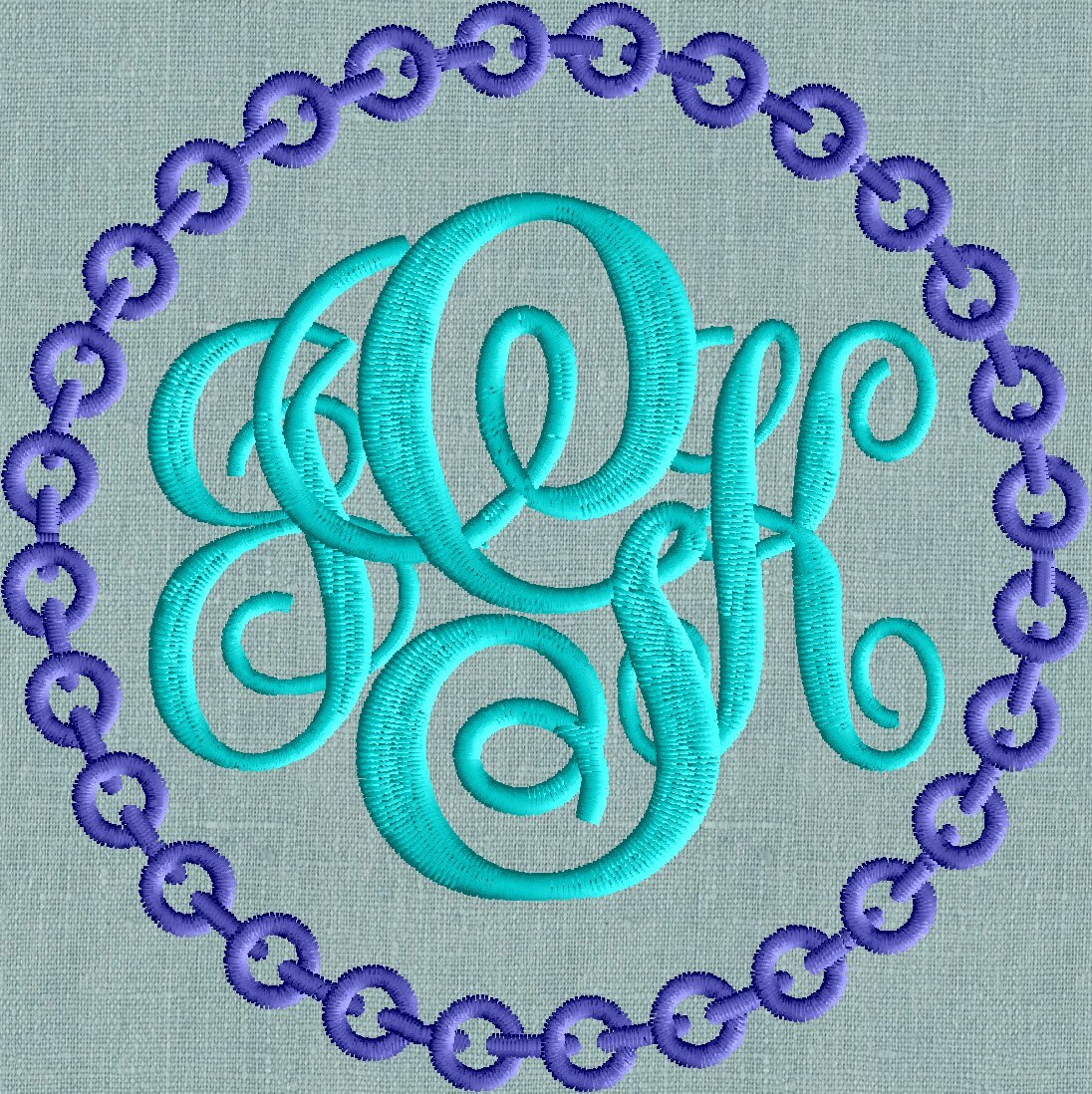 Chain Link Frame Design - EMBROIDERY DESIGN FILE - Instant Download - 2 ...