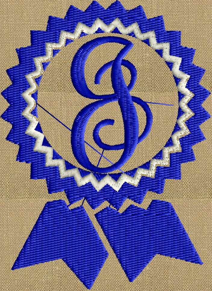 Blue Ribbon Font Frame Monogram Design font Not Included - Etsy