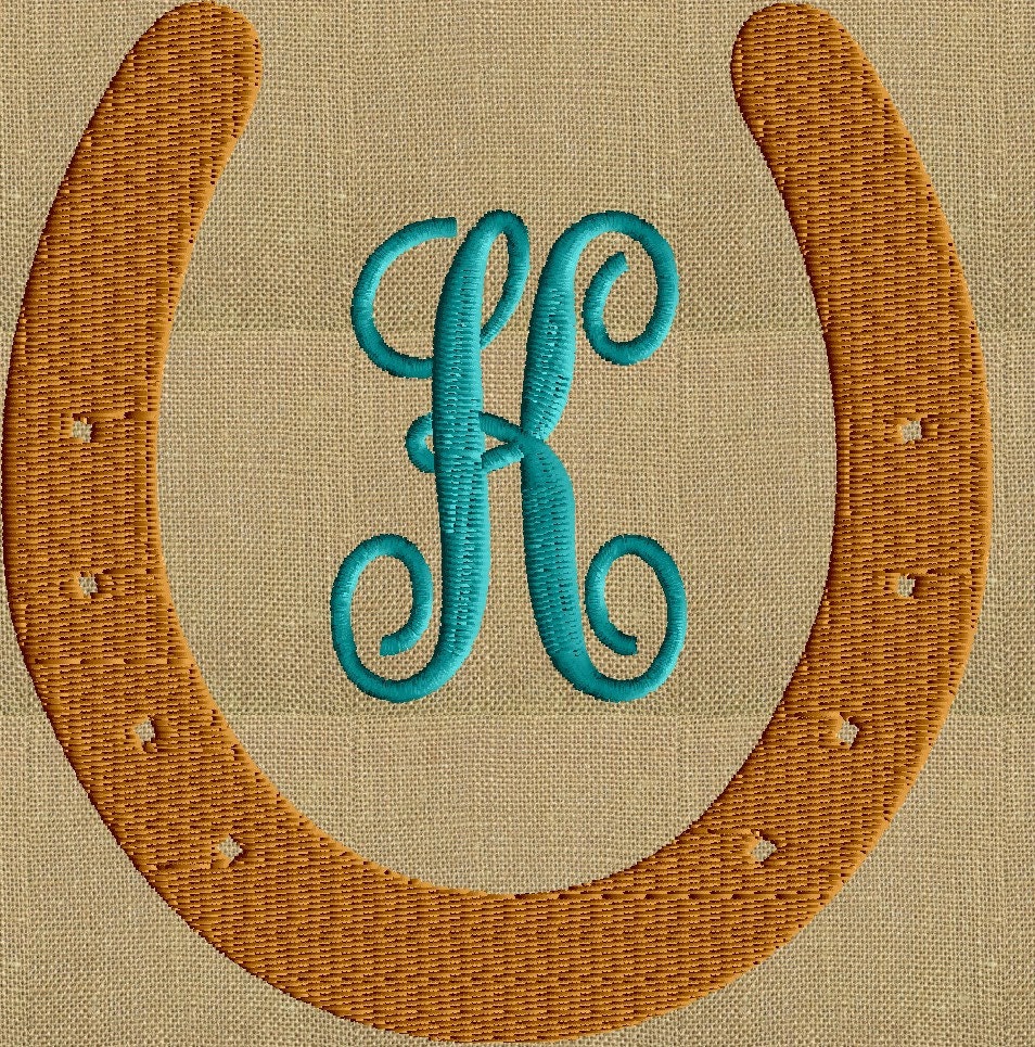 Horseshoe Font Frame Monogram Design font Not Included - Etsy