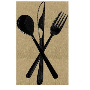 Flatware Fork Knife Spoon - EMBROIDERY DESIGN FILE - Instant Download ...