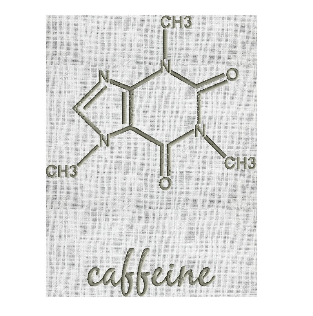 Caffeine Molecule Embroidery DESIGN FILE - Instant Download - Hus Dst ...