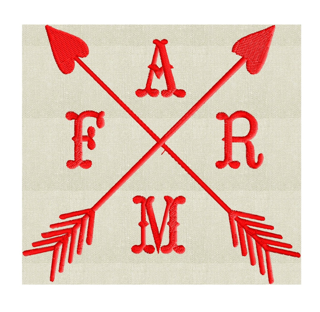 Crossed Arrows Farm Retro Embroidery DESIGN FILE - Instant Download ...