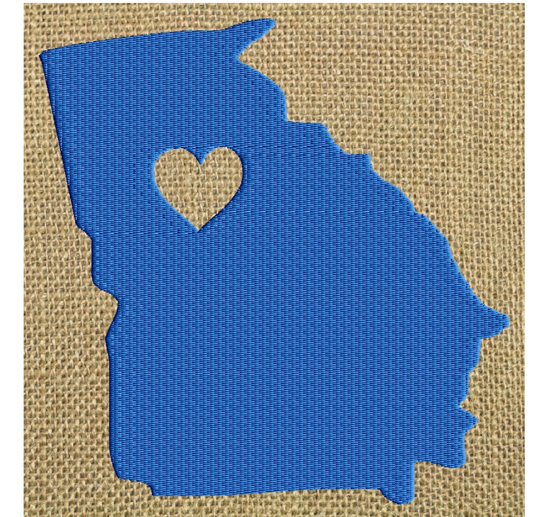 Georgia Heart Design - I Heart Georgia - State - EMBROIDERY DESIGN FILE ...