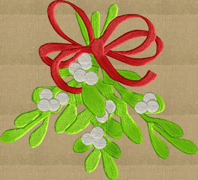 Mistletoe Christmas - Retro - EMBROIDERY DESIGN FILE- Instant Download ...