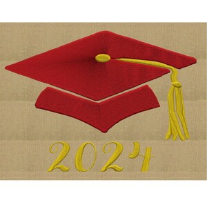 Graduation Cap Hat 2024 - EMBROIDERY DESIGN FILE - Instant Download ...