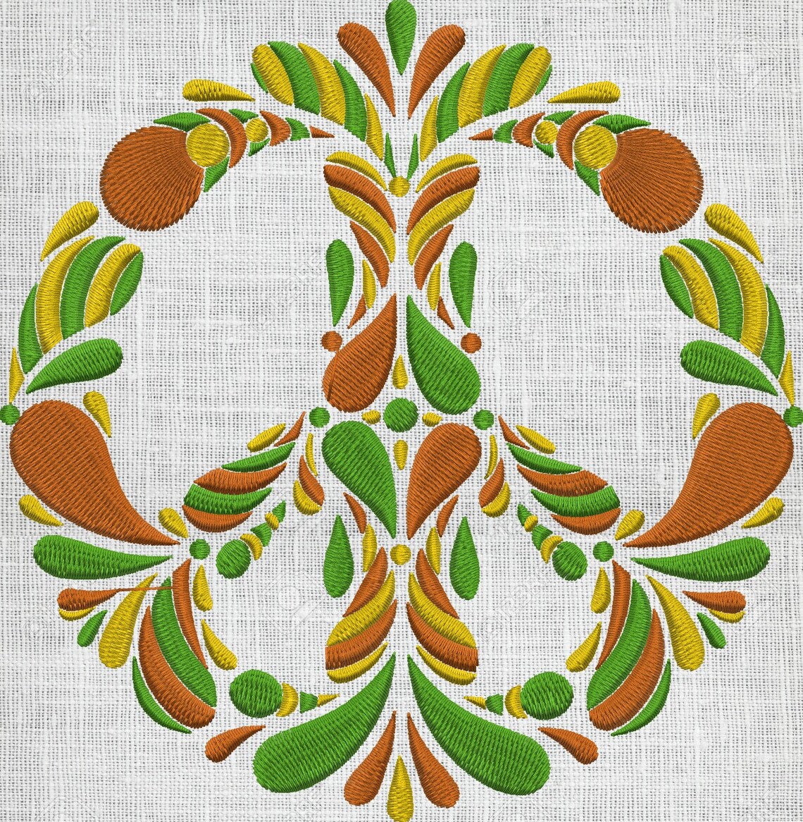 Psychedelic Peace Sign Symbol EMBROIDERY DESIGN File | Etsy