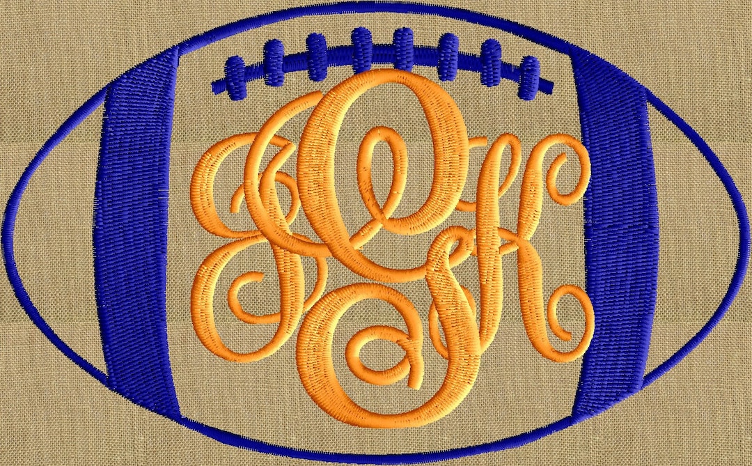 Football Font Frame Monogram Design -font Not Included - EMBROIDERY ...