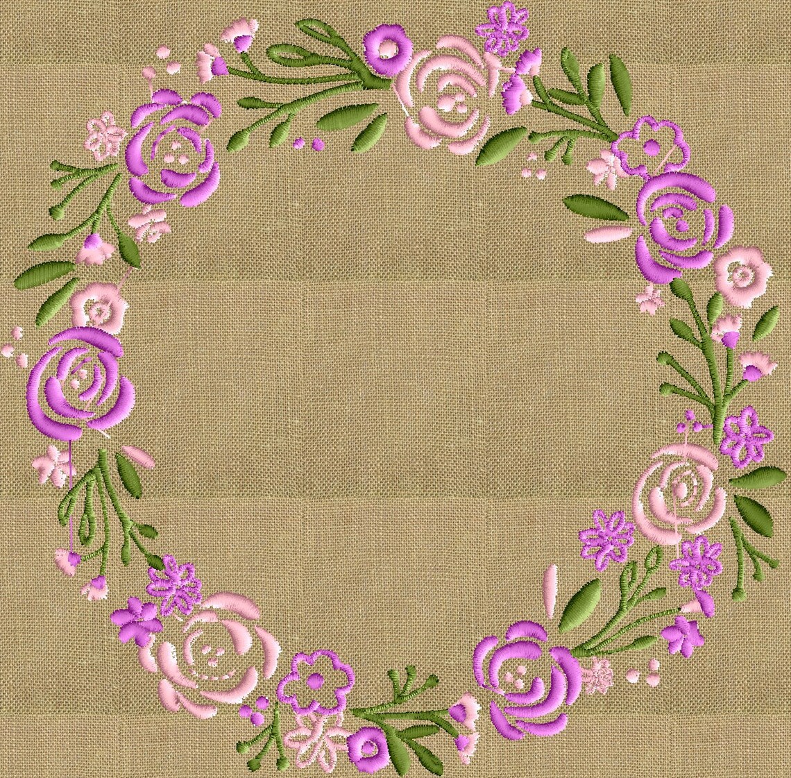 Rose Garden Chalk Board Style Floral Font Frame Monogram Embroidery ...