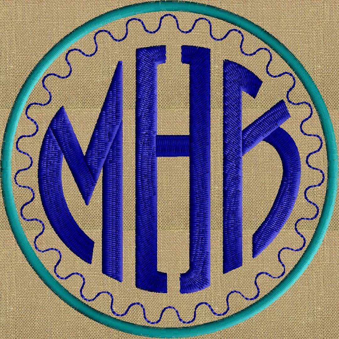 Ruffle Circle Font Frame Monogram Design -font Not Included ...