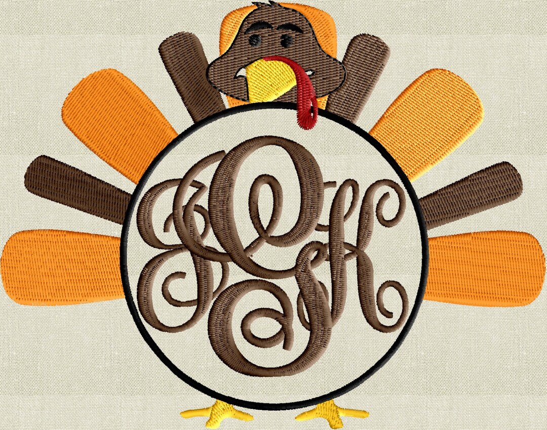 Thanksgiving Turkey Frame Design - EMBROIDERY DESIGN FILE - Instant ...
