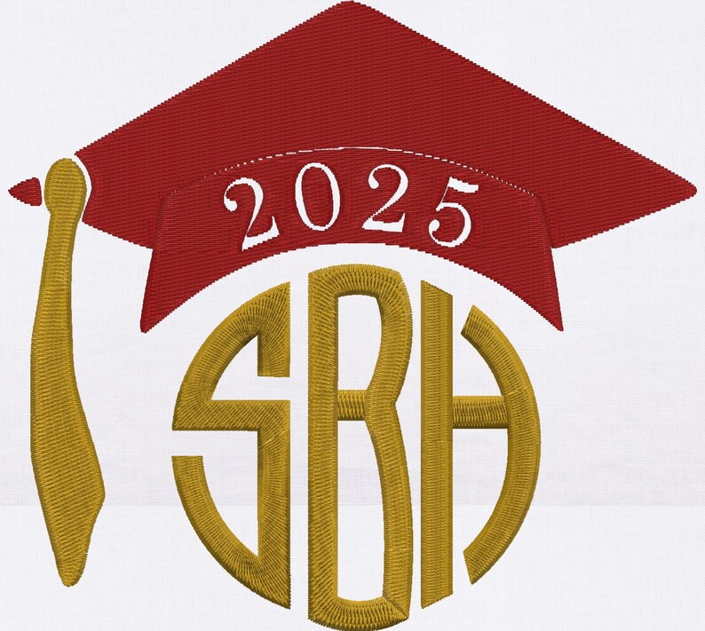 Graduation Cap Hat 2025 Frame Monogram Design -font Not Included ...