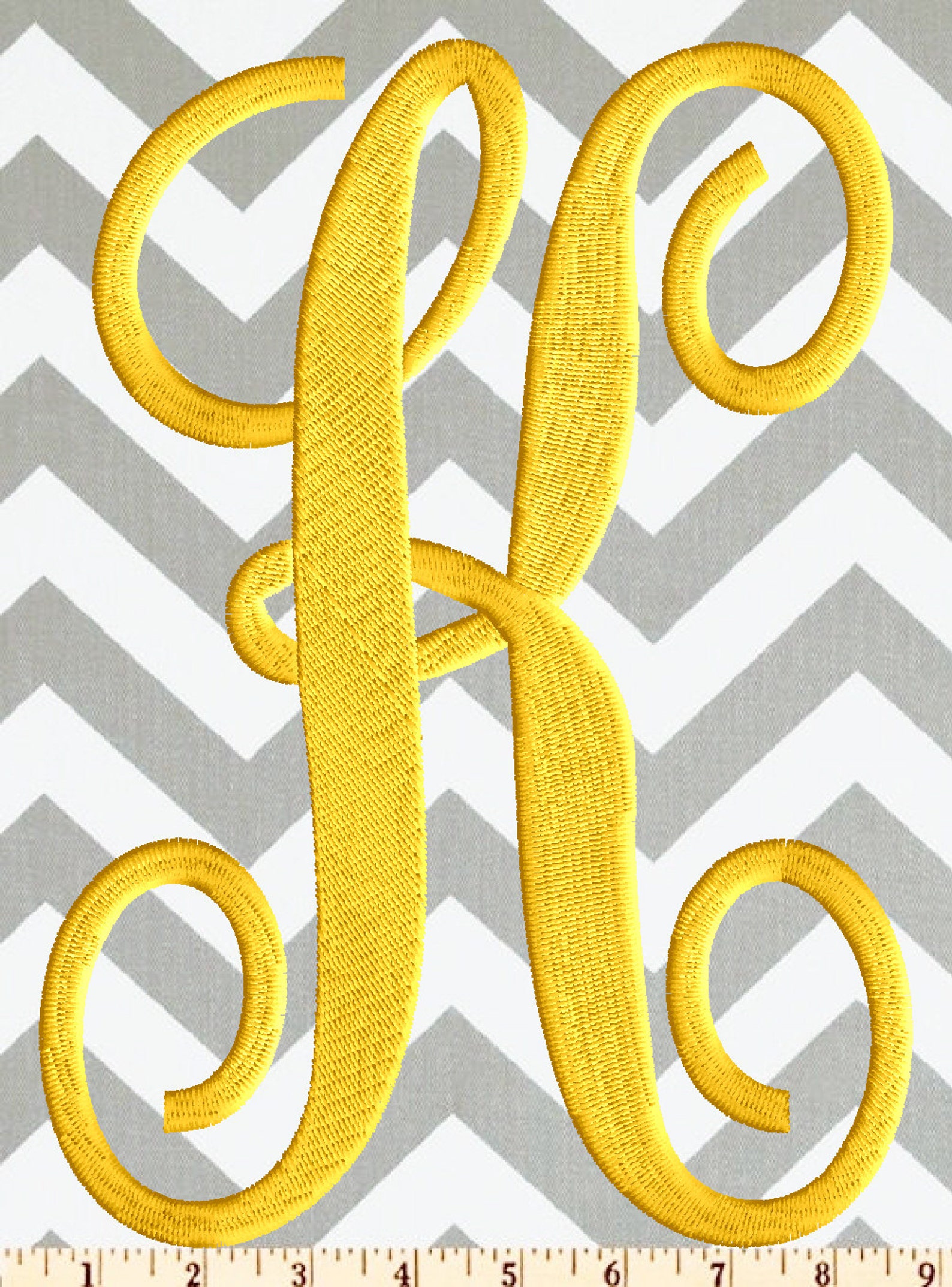 Extra Large 5 Inch Tall Scripty Monogram Font Embroidery File 26 ...
