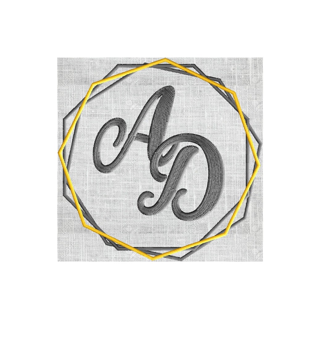 Simple Geo Font Frame Monogram Design -font Not Included - EMBROIDERY ...