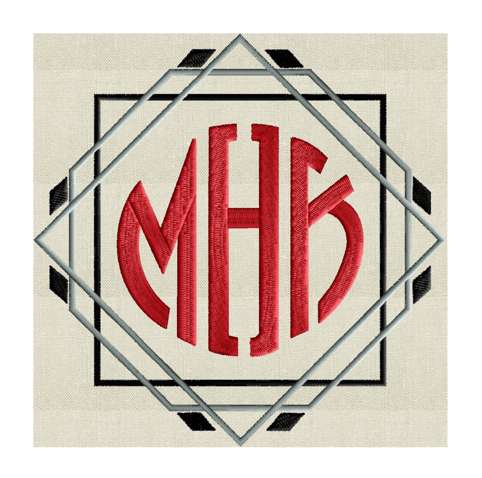 Geo Diamond Font Frame Monogram Design font Not Included - Etsy