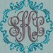Damask Frame Monogram -font Not Included - EMBROIDERY DESIGN - Instant ...