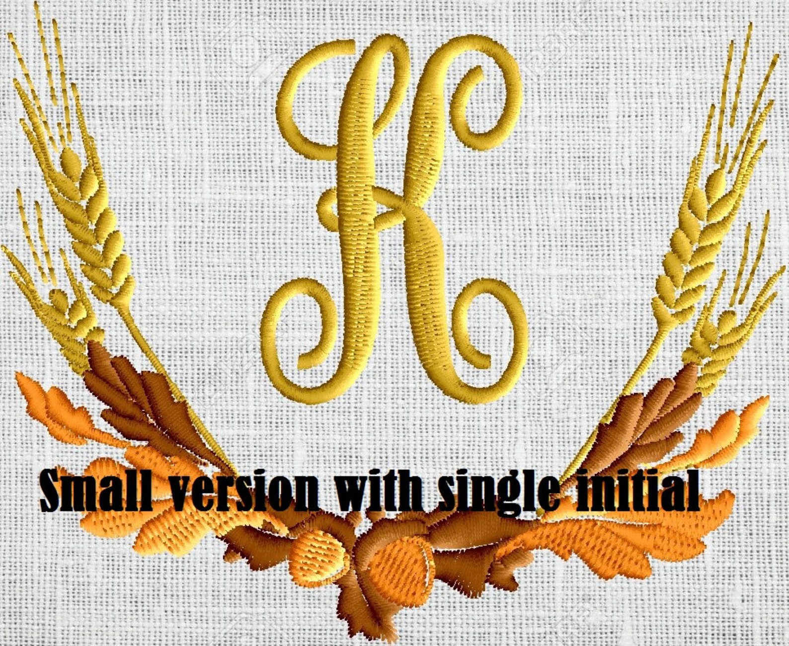 Autumn Wheat Leaves Acorn Wreath Font Frame - Font Not Included ...
